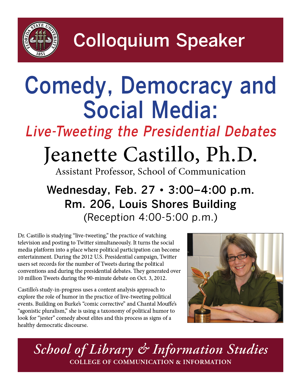 Dr. Jeanette Castillo presents "Comedy, Democracy and Social Media ...